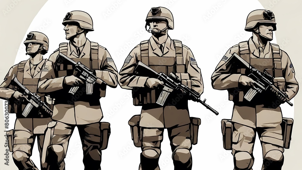 army soldiers portrait who ready for fighting against terrorists on ...