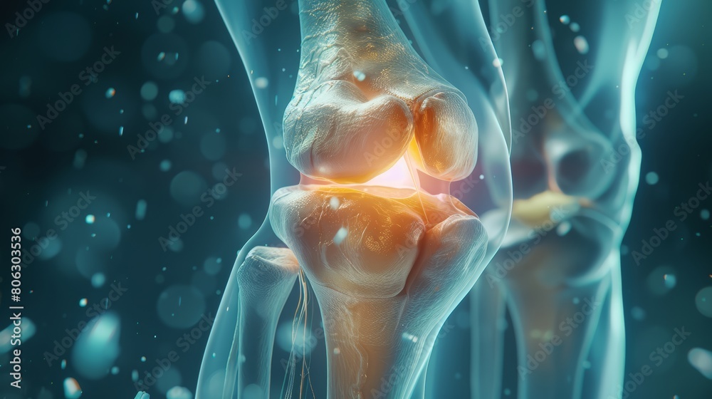 Advanced 3D animation of knee joint arthritis, highlighting pain and ...