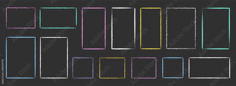 Set of colorful hand drawn grunge doodle charcoal, pencil, chalk square ...