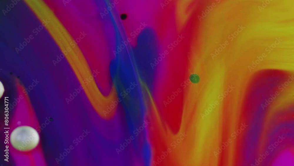 Color gradient paint wave. Ink water mix. Defocused vivid neon pink ...