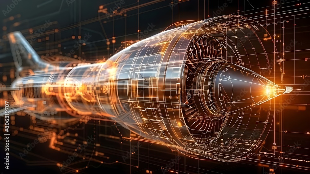 Schematic of a jet engine design. Concept Aerospace Engineering ...