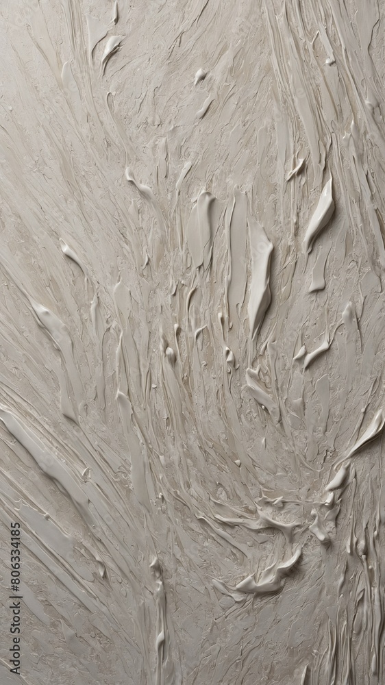 Thick layers of beige paint applied in variety of strokes, textures ...