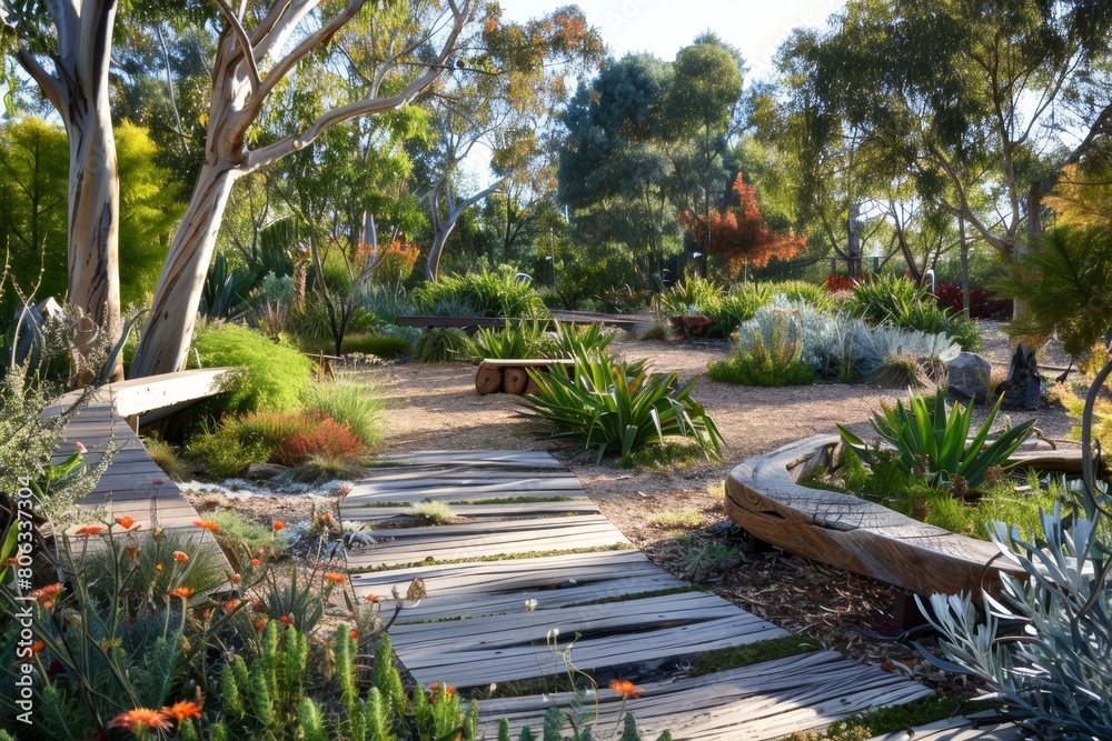 Australian Native Garden - garden with native Australian plants, rustic ...