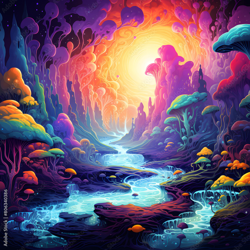 Trippy illustration, funky illustration with a trippy vibe, tripping ...