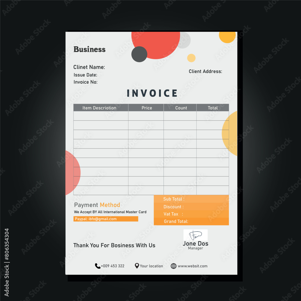 Professional invoice and letterhead design for corporate office ...
