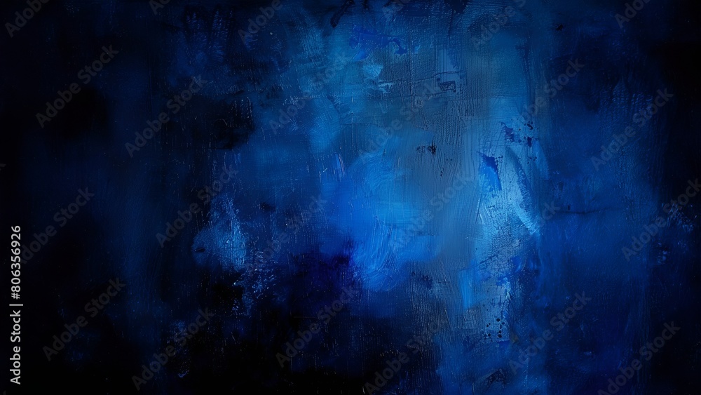 Abstract dark blue oil painting background with rich texture and deep ...
