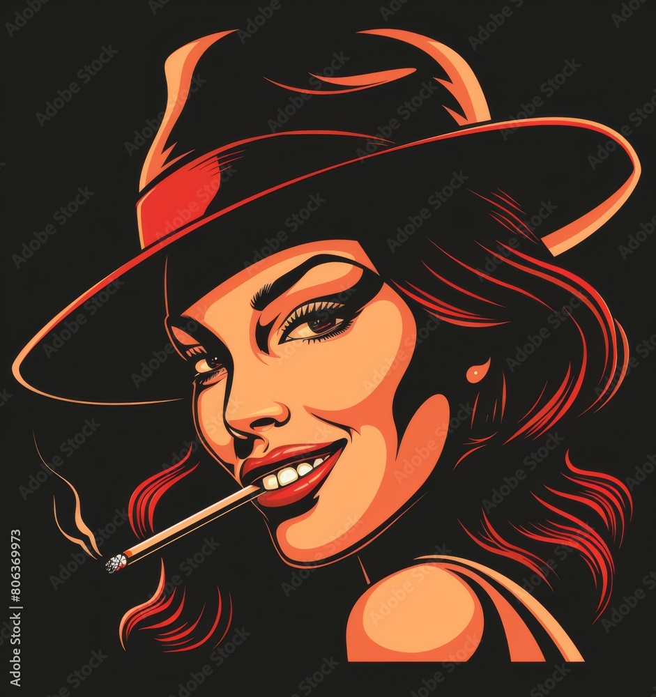 Female mobster logo design, mysterious gangster from the 1040's ...