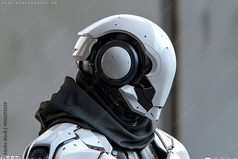 Robot sci-fi head, front view, back view, hyper realism, 8k, simple ...