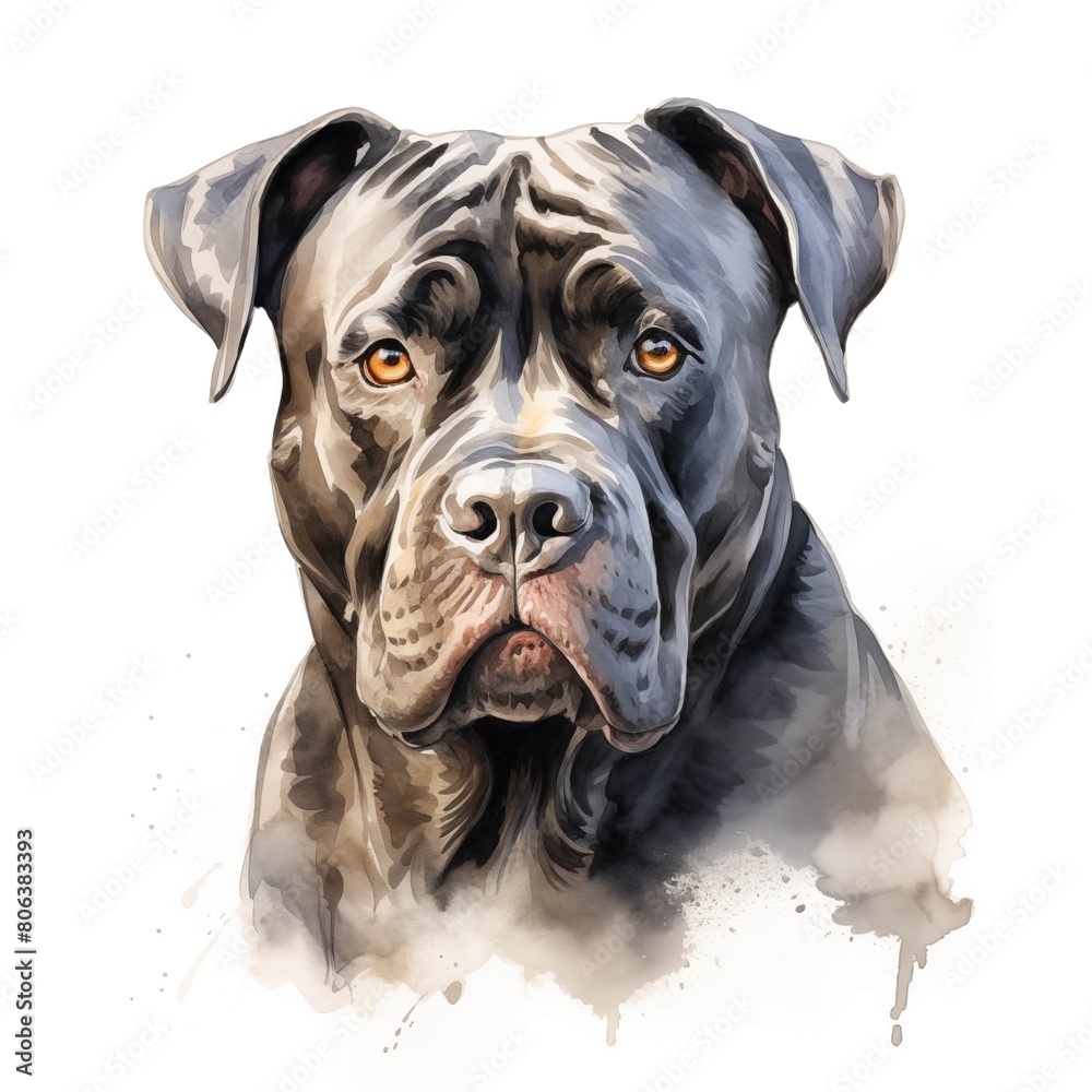 Cane Corso. Cane Corso Italian dog clipart. Watercolor illustration ...