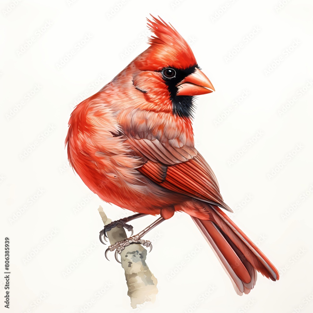 Red cardinal. Cardinal bird clipart. Watercolor illustration ...