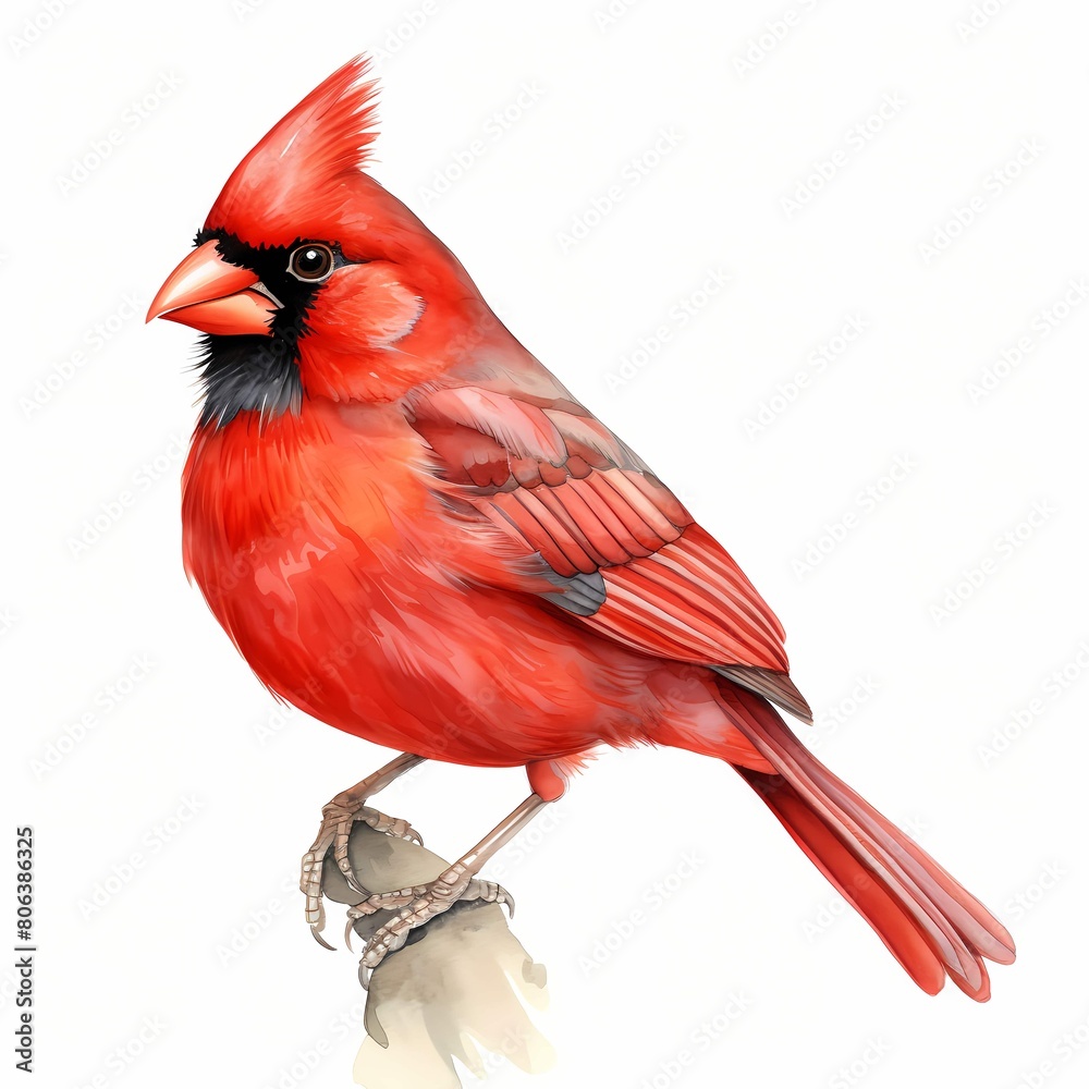 Red cardinal. Cardinal bird clipart. Watercolor illustration ...