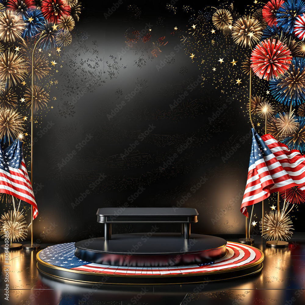 dark black product display podium, 4th of July podium Independence Day ...