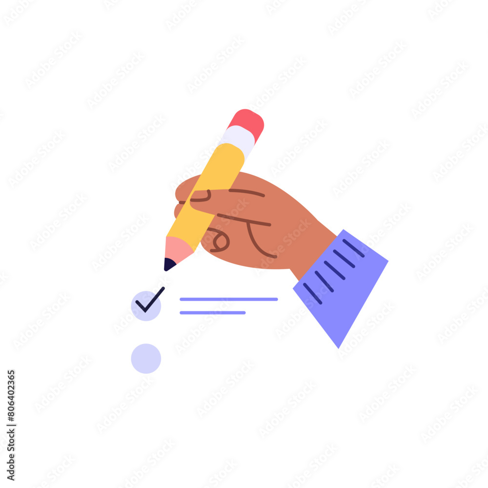 Hand with pen writing check mark. Concept of checklist, task done, success, right decision. Best ...