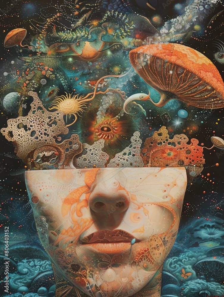 Psychedelic Palimpsests Surreal depictions of minds overlaying ...