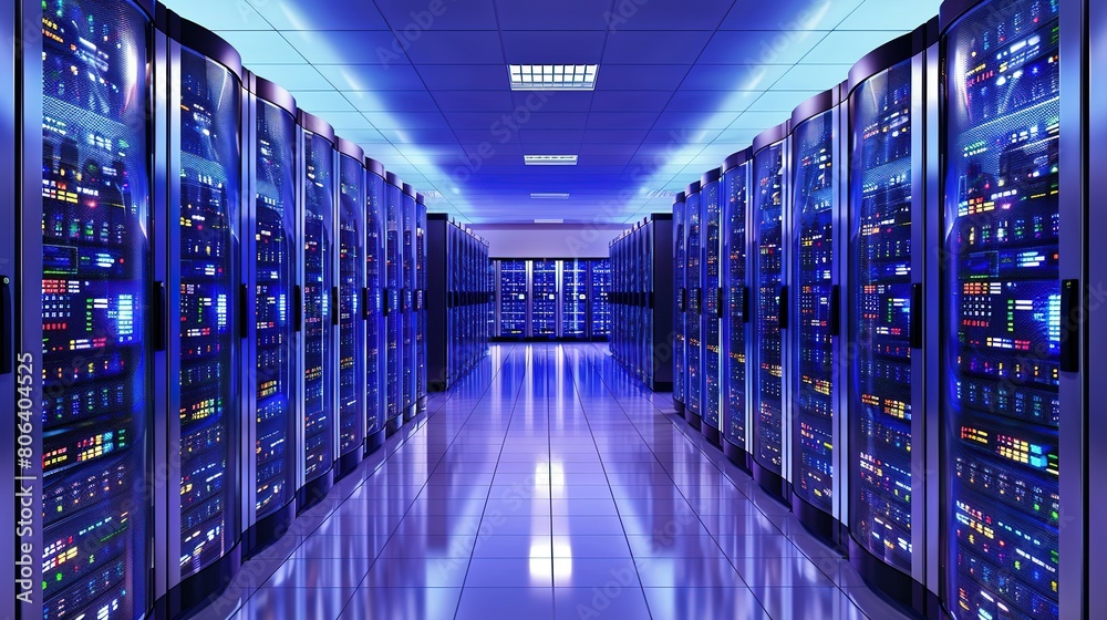 Rack Server on server room Data center, server room security, data ...