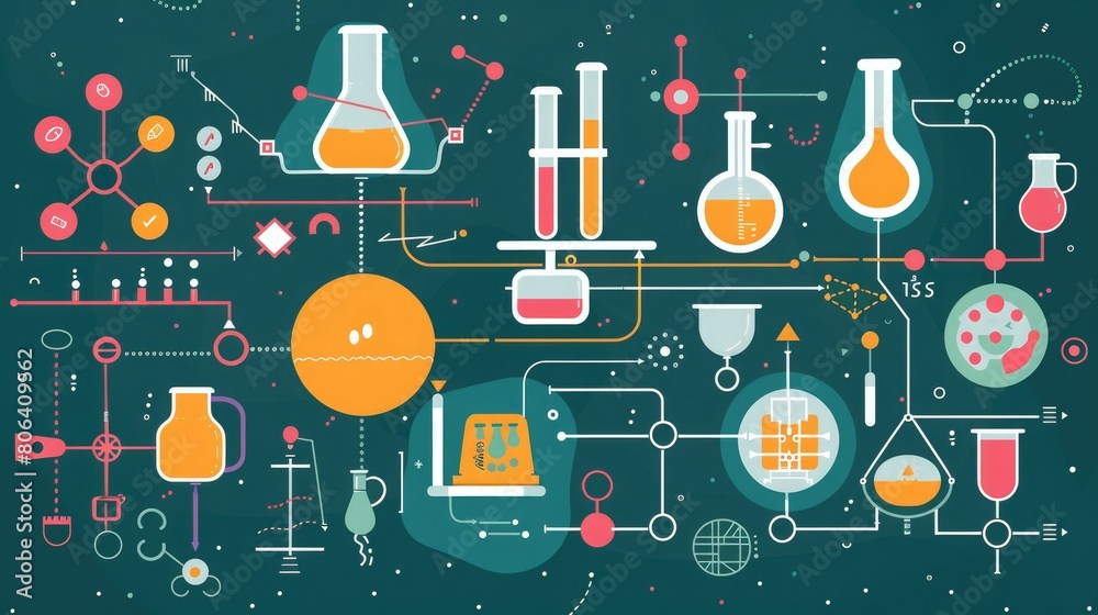 Chemistry lab. Chemical experimental apparatus. Science background ...