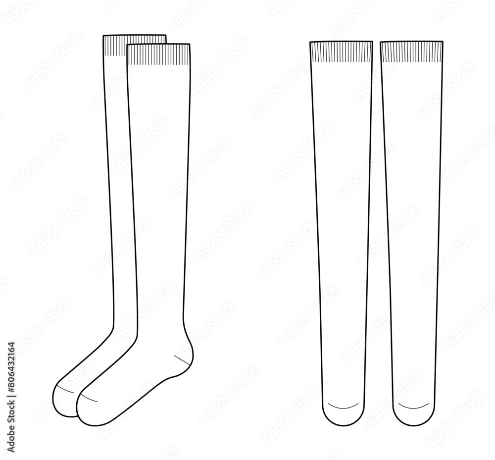 Over-the-knee Socks length set. Fashion hosiery accessory clothing ... Over-the-knee Socks length set. Fashion hosiery accessory clothing ...
