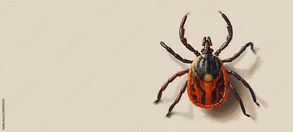 Ticks parasites spreading concept. Close up adult female tick lyme ...