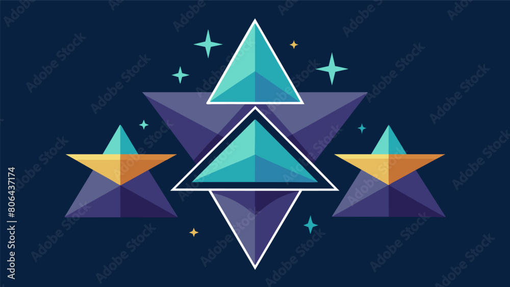 The alignment of stars in the shape of a triangle representing the ...