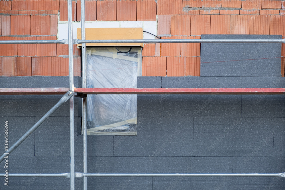 Expanded Polystyrene (EPS),Black thermoplastic foam material, modern ...