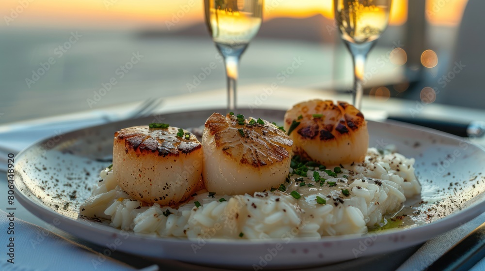 Panoramic Ocean View Rooftop Restaurant with Seared Scallops, Truffle ...