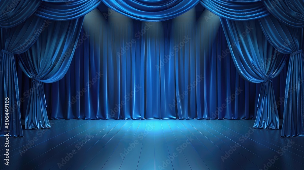 Theatre stage with elegant curtain creates a versatile backdrop for ...