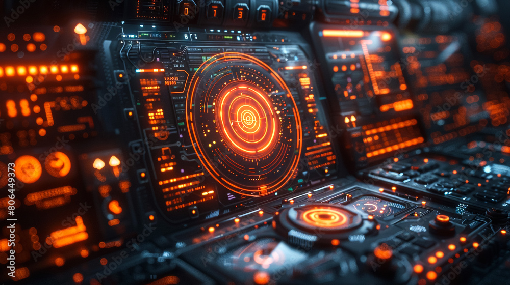 Abstract technology background with futuristic elements and digital ...