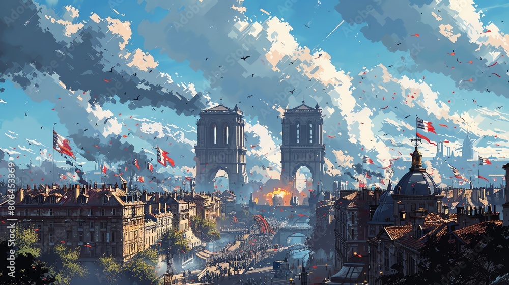 Transport your audience to the French Revolution using a pixel art ...