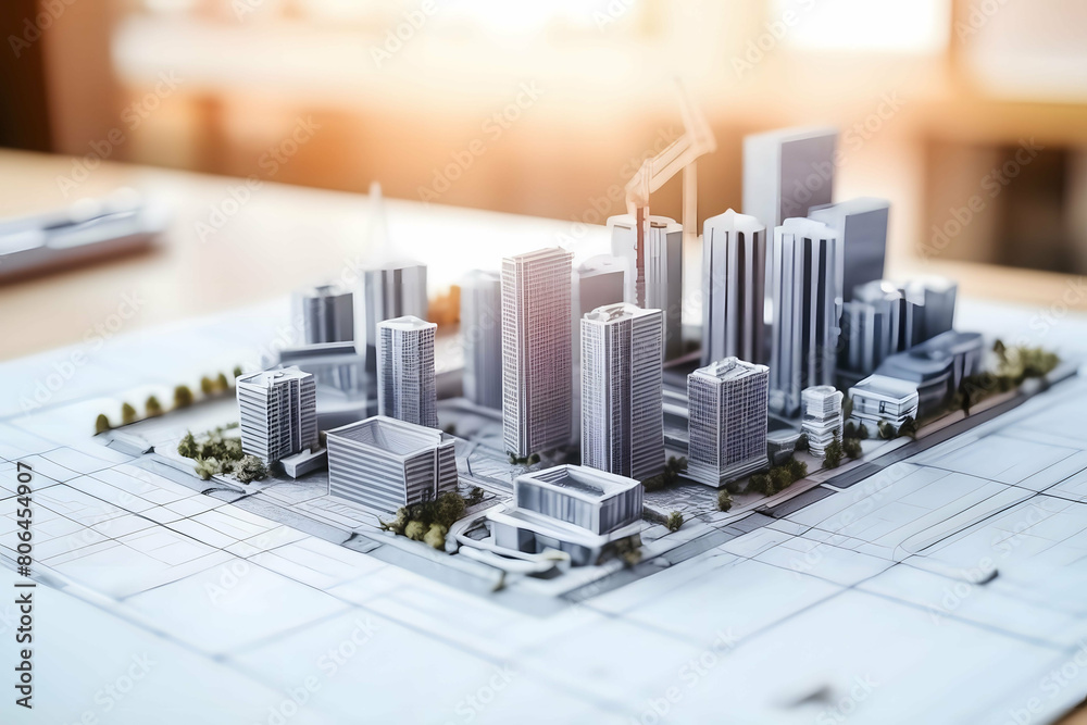 concept construction site working tools engineering building model ...