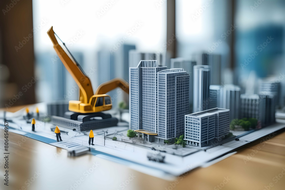 concept construction site working tools engineering building model ...