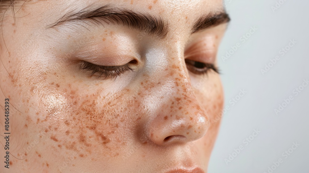 Beautiful Woman With Dark Spots On Her Face Generative Ai Stock