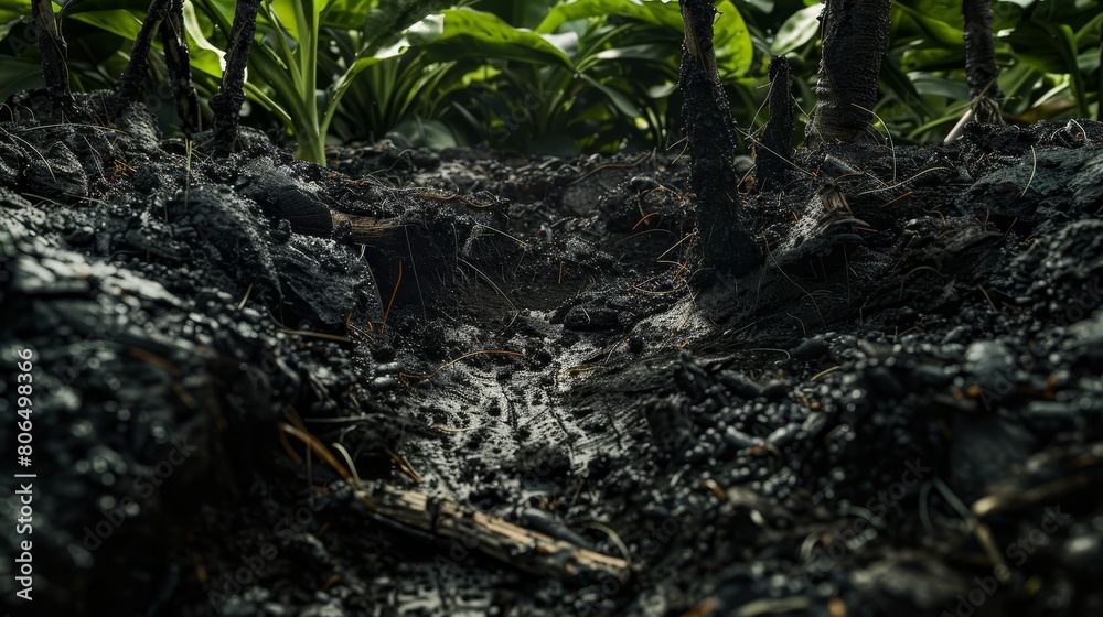 Visually striking portrayal of decaying plant parts, showcasing their ...