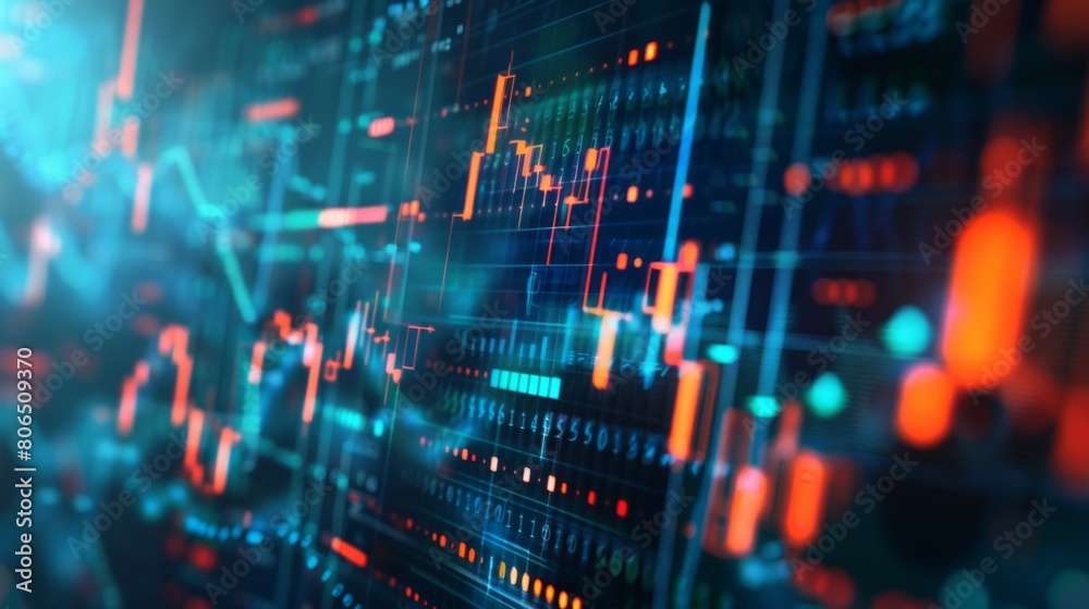 Financial growth chart for stock market investment trading. Closeup ...