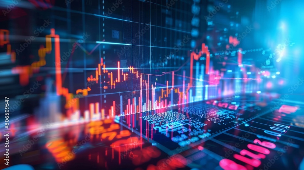 Financial growth chart for stock market investment trading. Closeup ...