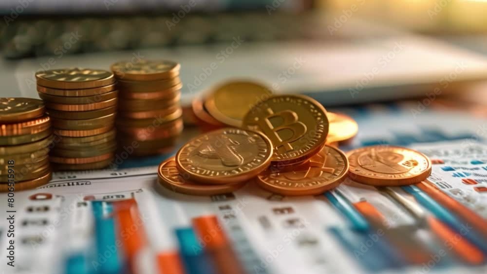 Coin and chart report financial investment growth graph Investment ...