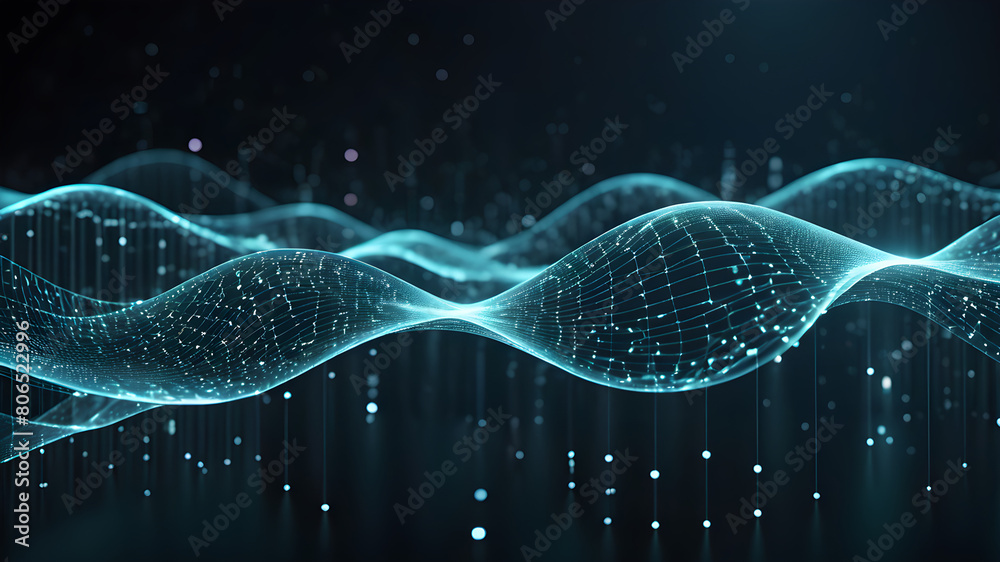 Big Data concept. Blockchain 3D illustration. Information Waves and the ... Big Data concept. Blockchain 3D illustration. Information Waves and the ...