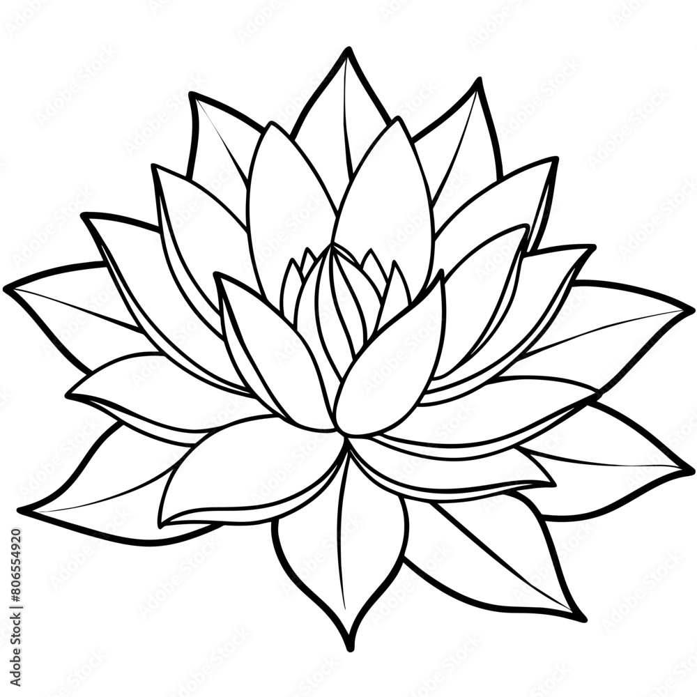 Lotus Flower outline illustration coloring book page design, Lotus ...