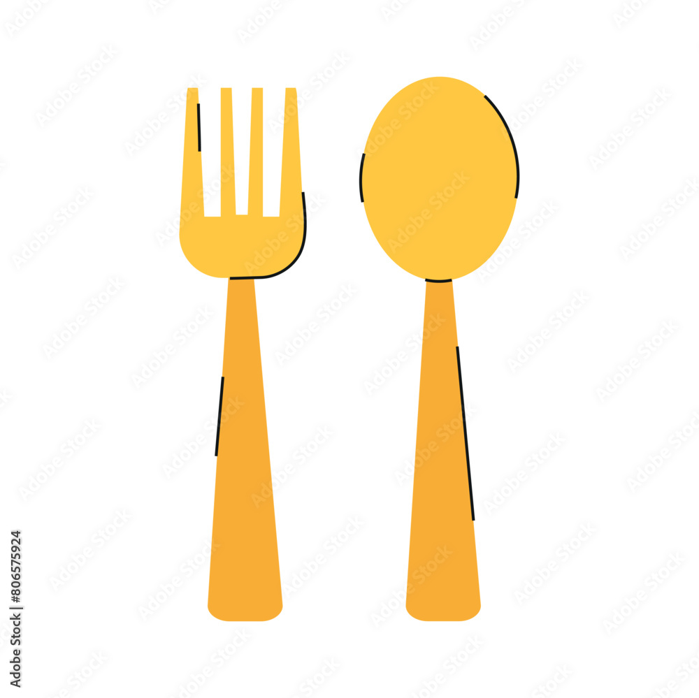 Fork and spoon icon clipart avatar logotype isolated vector ...