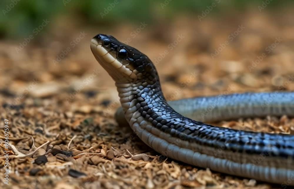 Blind snake eating mealworm. It's a non venomous; It looks like a worm ...