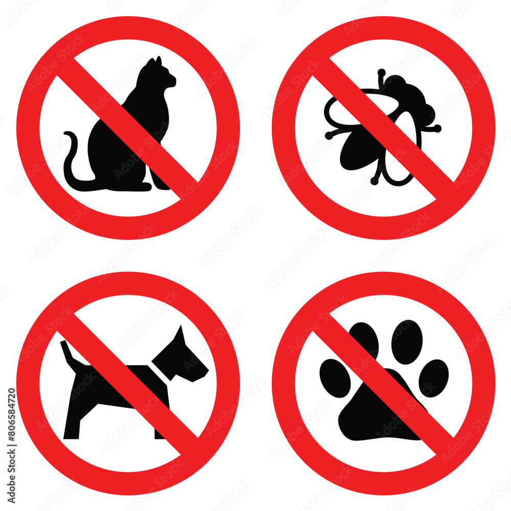 no animal no pet allowed sign animal prohibited and forbidden in this ...