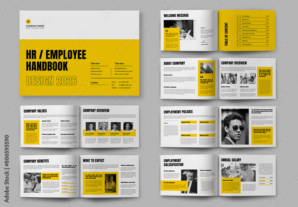 Employee Handbook Layout Stock Template | Adobe Stock