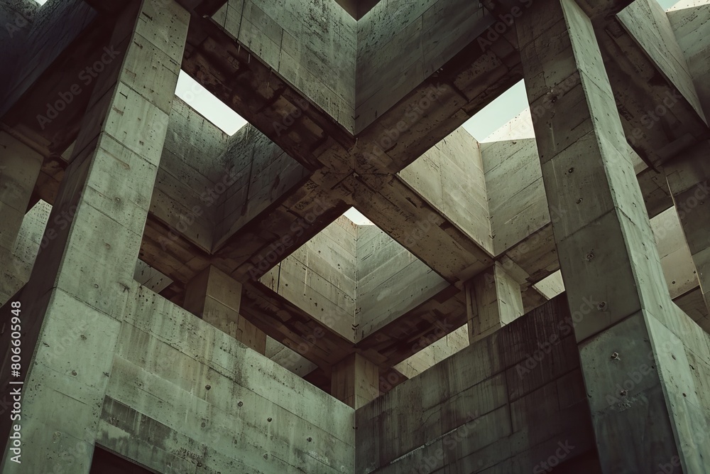 Foto de Captivating photo of a Brutalist structure, featuring robust ...