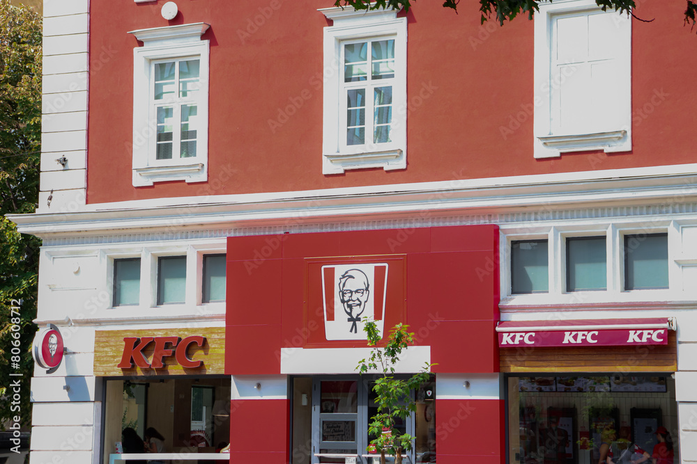 Sofia, Bulgaria- August 19, 2023: Kentucky Fried Chicken (KFC), an American fast food chain ...