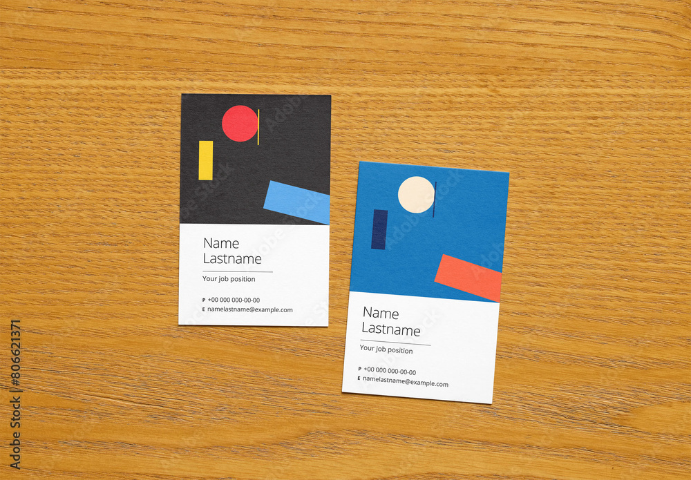 Mockup of customizable EU business cards side by side Stock Template ...