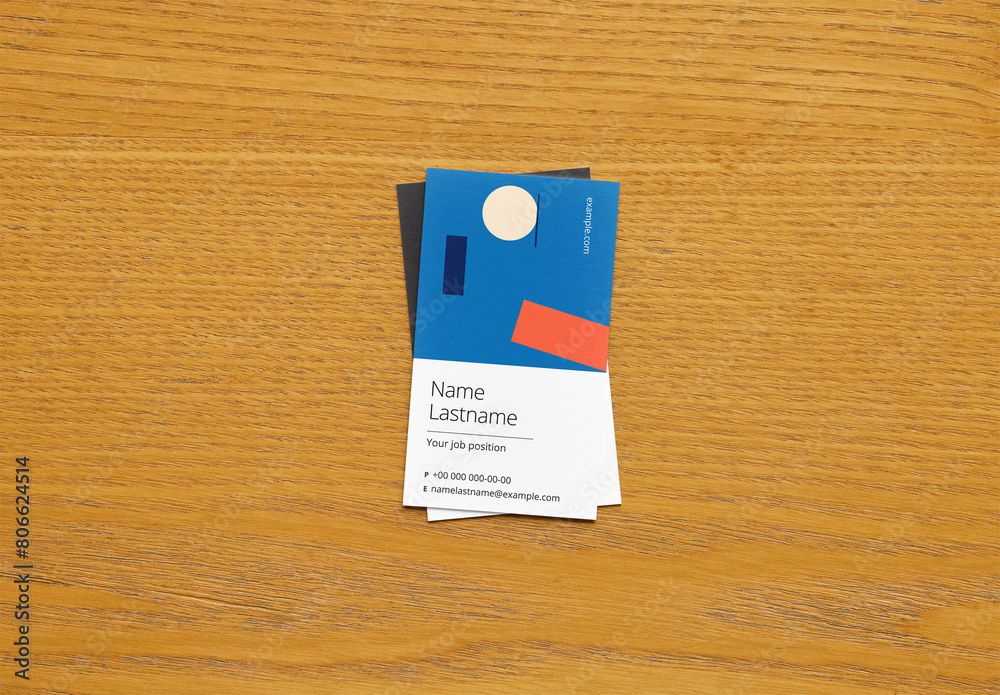 Mockup of two vertical customizable US business cards Stock Template ...