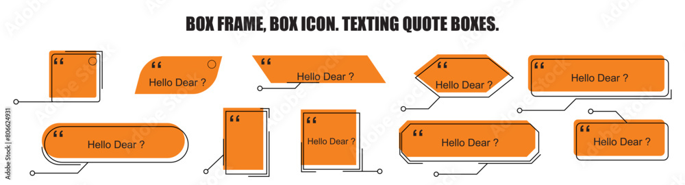 Quote box frame, big set. Set of callouts titles template. Quote box ...