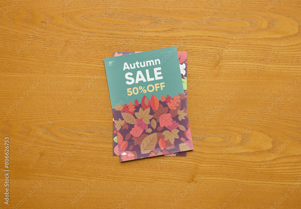 Mockup of two customized A6 postcards Stock Template | Adobe Stock
