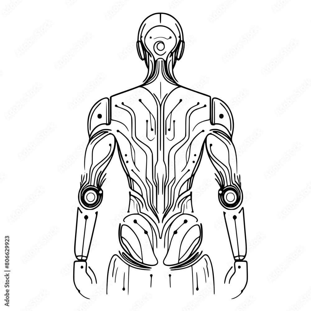 Minimal AI artificial intelligence and digital technology idea body ...