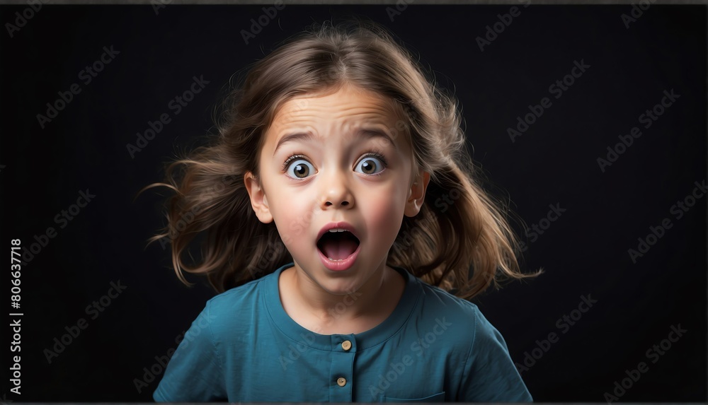 beautiful kid girl surprised amazed expression on plai suprised amazed ...