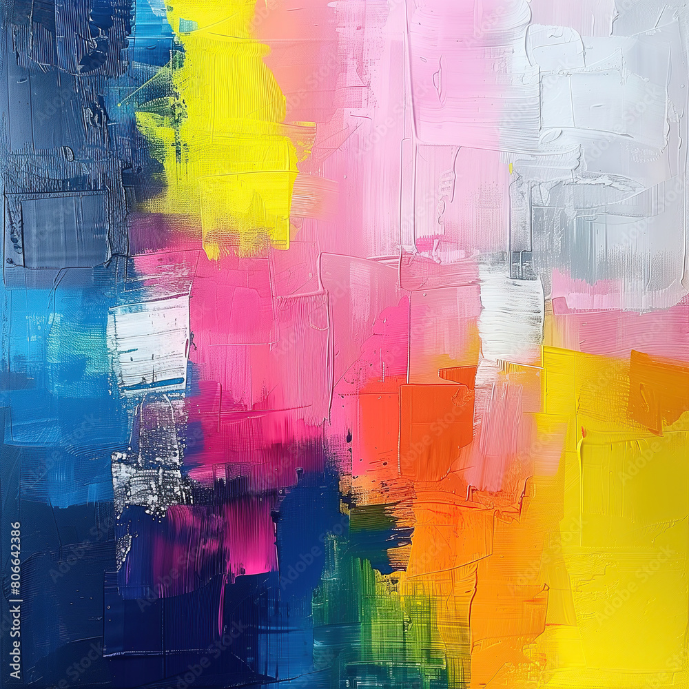 Symphony of colors. A vibrant painting filled with swirls of various ...